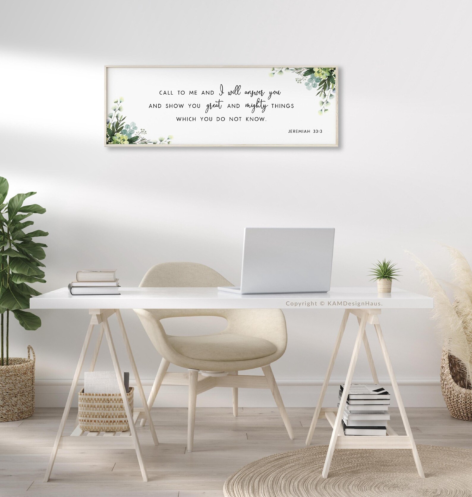 Jeremiah 33:3 Bible Verse Wall Art, Horizontal Scripture Banner, Call ...