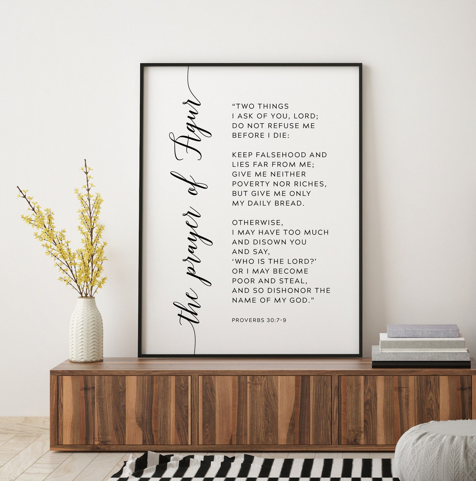 The Prayer of Agur Proverbs 30:7-9 Bible Verse Wall Art - Etsy