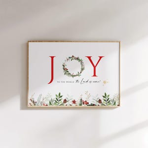 Joy to the World Christmas Printable Wall Art, Christmas Digital Art ...