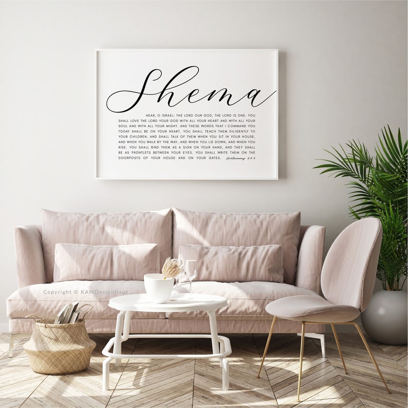 Deuteronomy 6:4-9 Shema Bible Verse Wall Art Scripture Print | Etsy