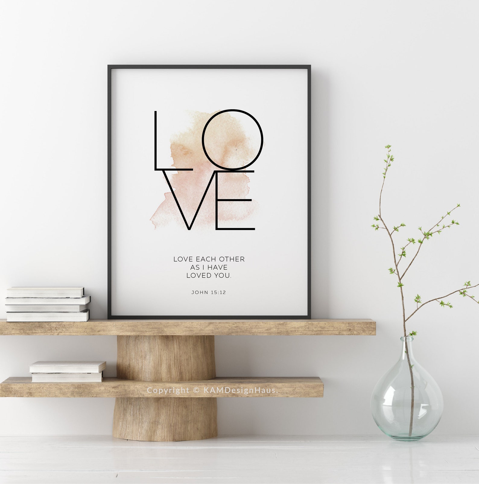 John 15:12 Love Each Other Bible Verse Wall Art Printable | Etsy