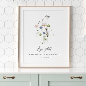 Psalm 46:10 Scripture Wall Art, Printable Wall Art, Bible Verse Digital ...