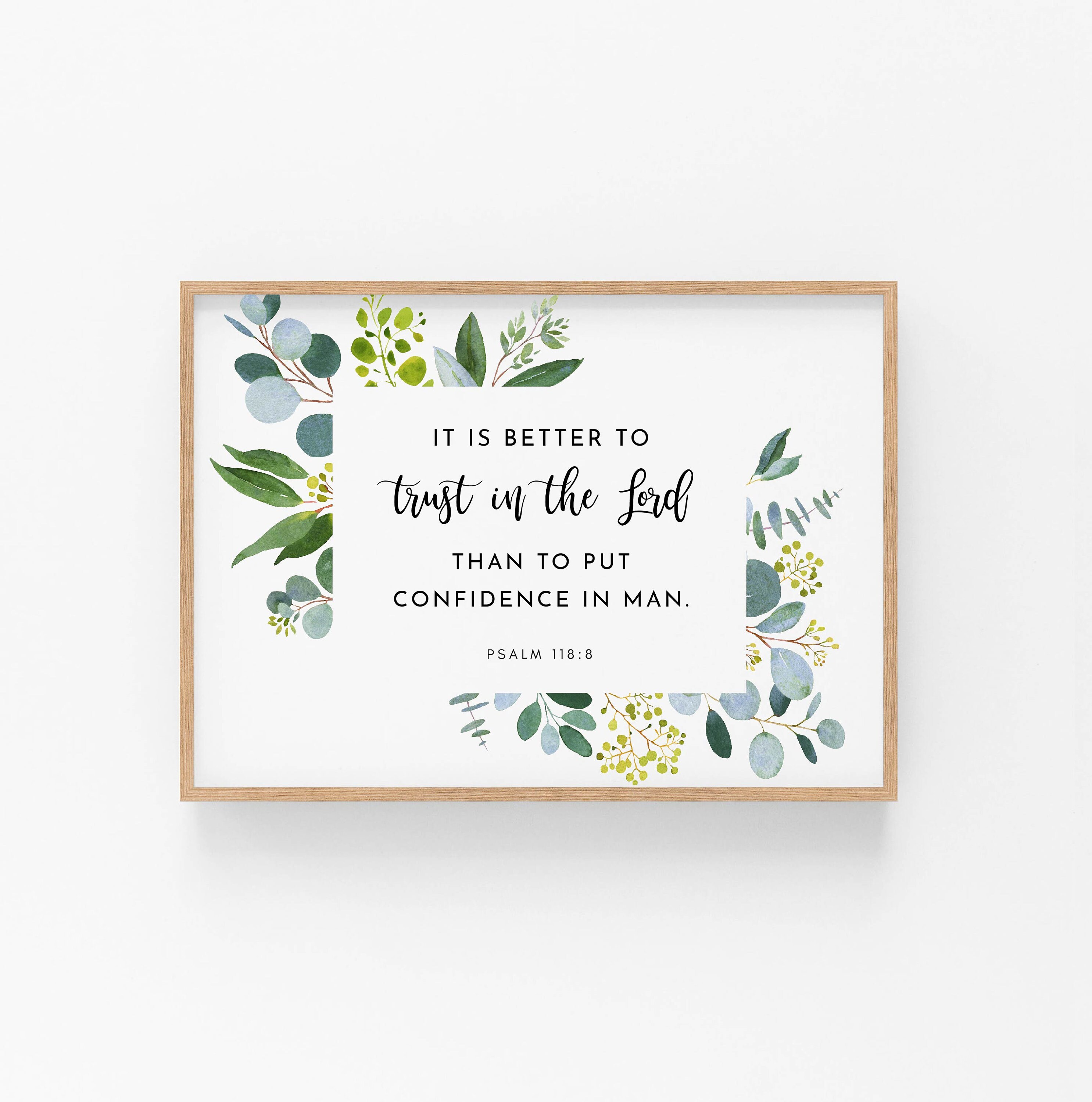 Psalm 118:8 KJV Trust in the Lord Bible Verse Print Printable | Etsy