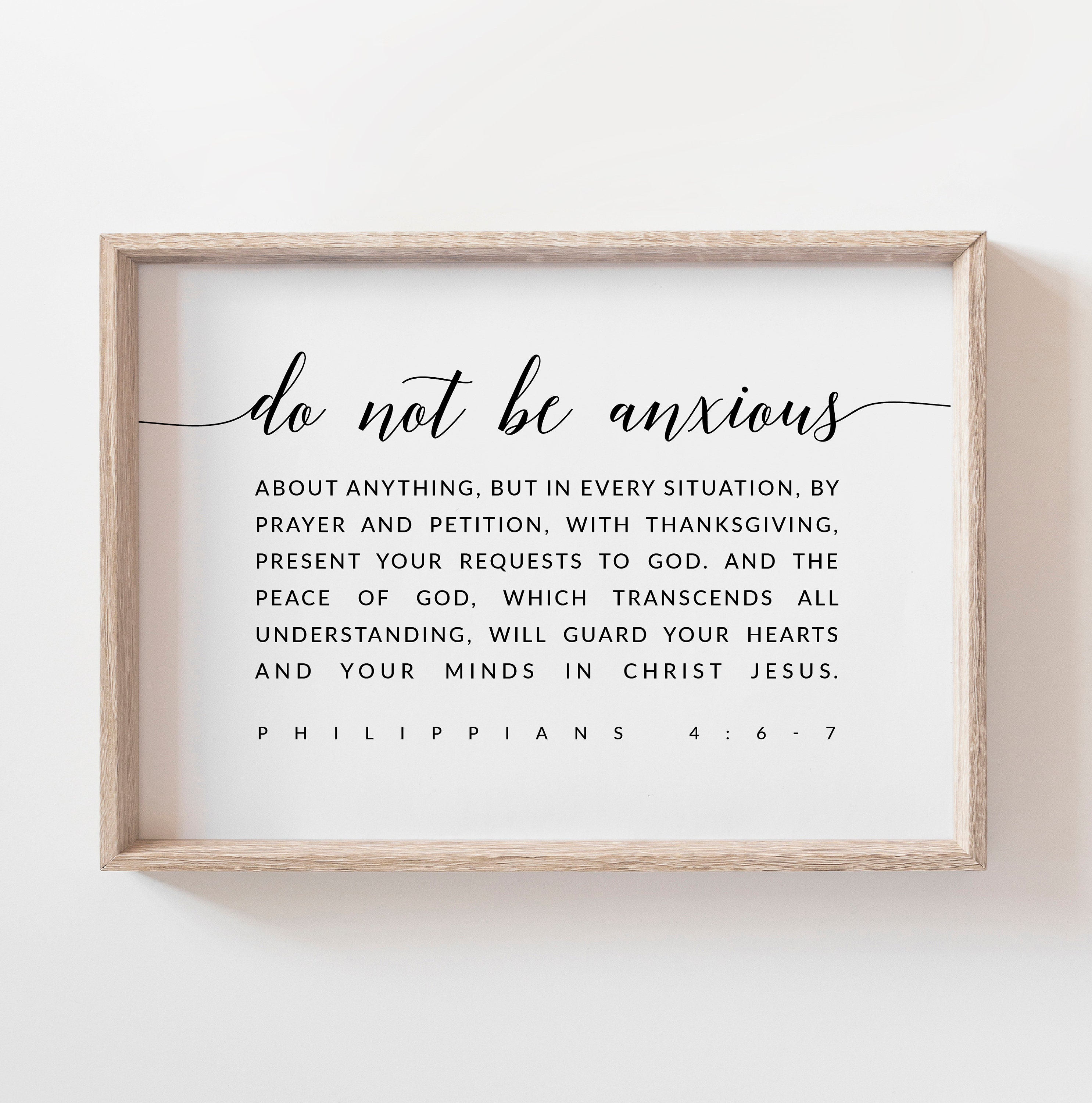 Philippians 4:6-7 Do Not Be Anxious Bible Verse Printable Wall - Etsy ...