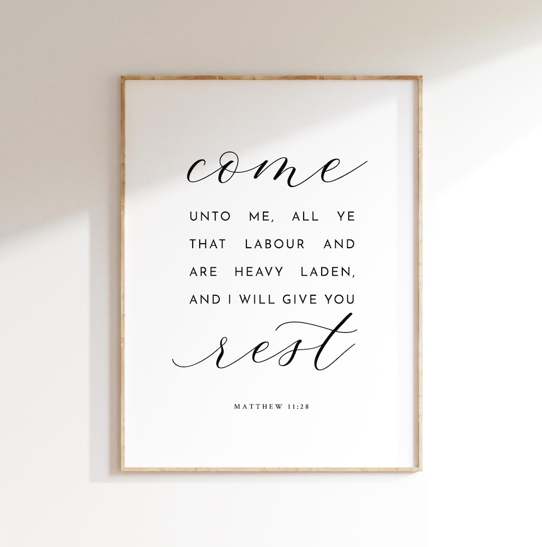 Matthew 11:28 KJV Bible Verse Wall Art Printable Wall Art - Etsy