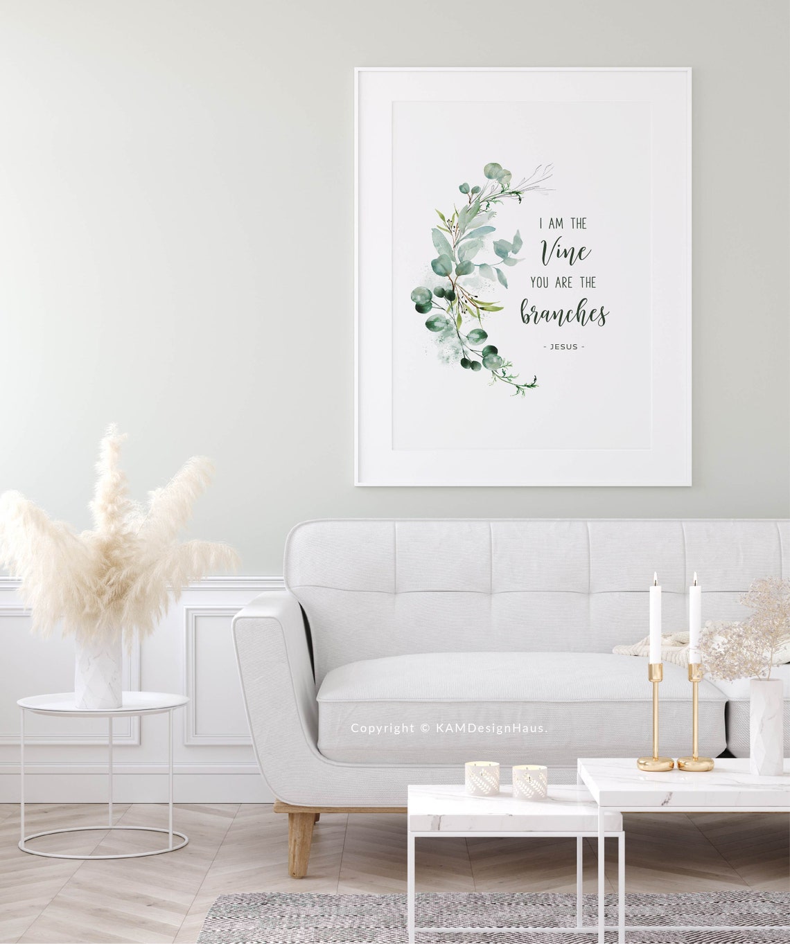 I Am the Vine Christian Printable Wall Art Christian Quote | Etsy