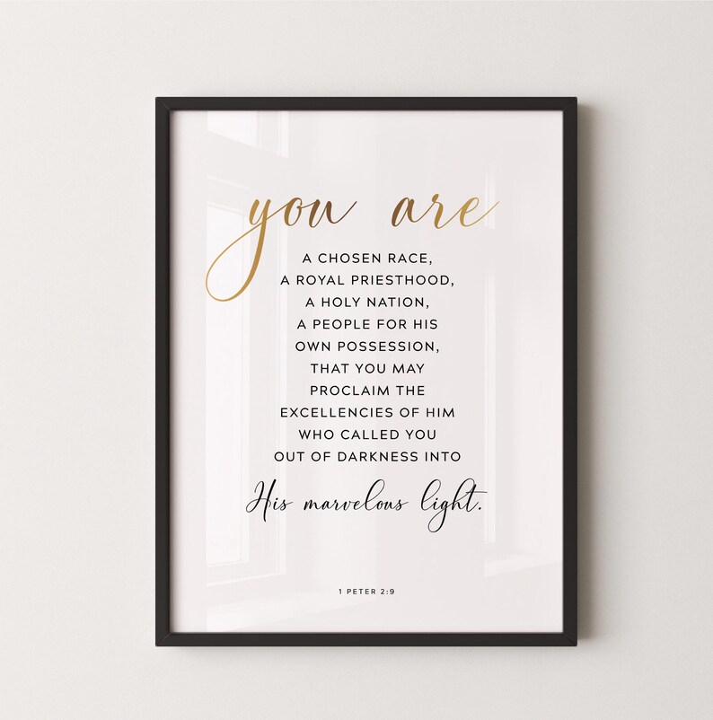 1 Peter 2:9 Bible Verse Printable Wall Art, Bible Verse Poster ...