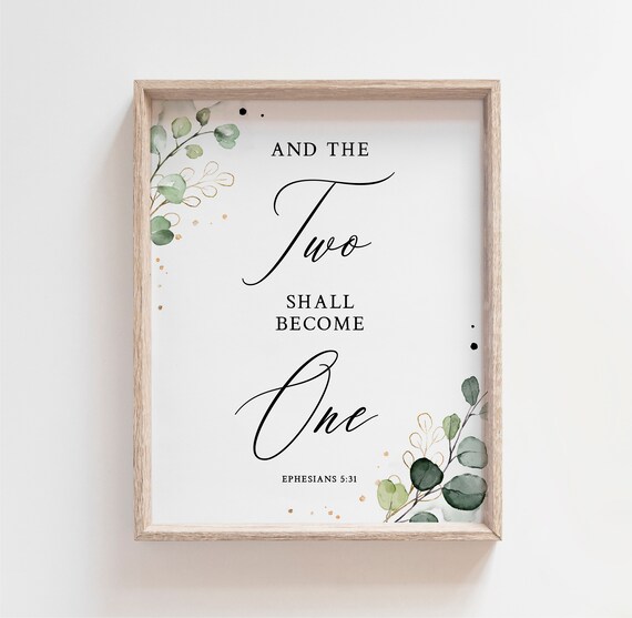 Ephesians 5:31 Two Shall Become One Bible Verse Printable Wall - Etsy