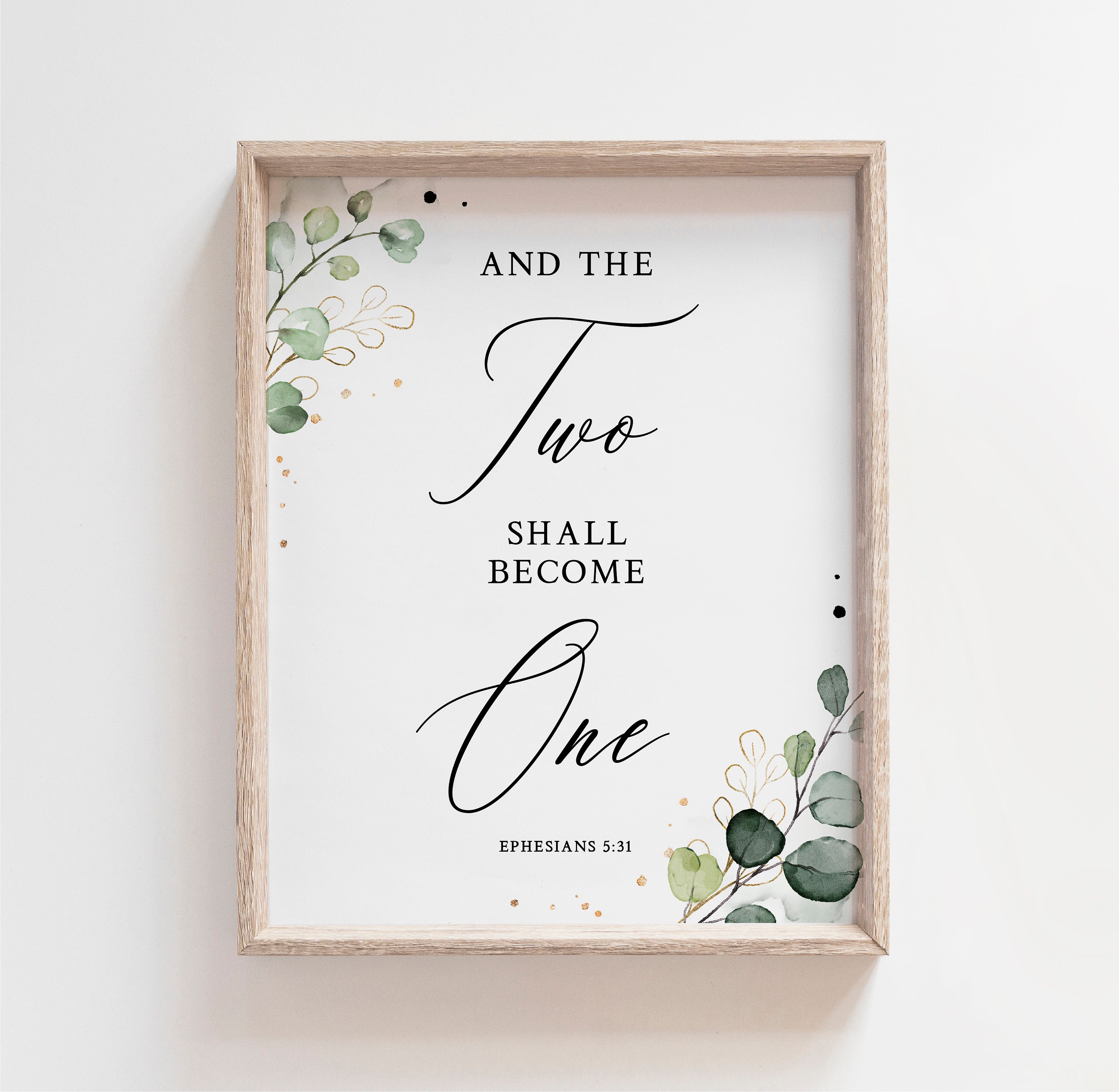 Ephesians 5:31 Two Shall Become One Bible Verse Printable Wall | Etsy