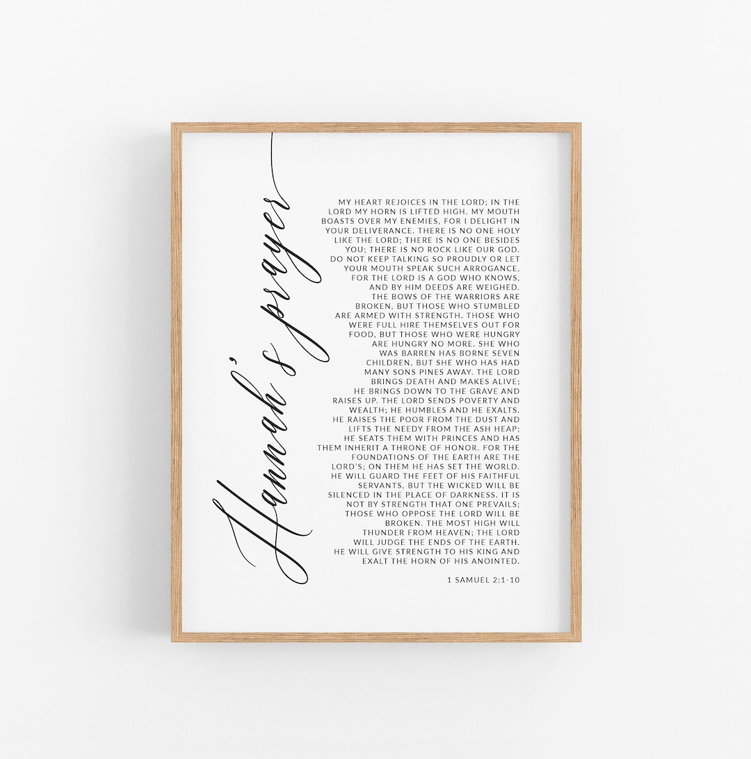 Hannah's Prayer 1 Samuel 2 Bible Verse Wall Art, Printable Wall Art ...