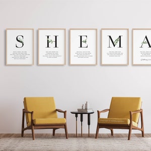 Shema, Deuteronomy 6:4-9 Bible Verse Printable Wall Art, Set of 5 ...