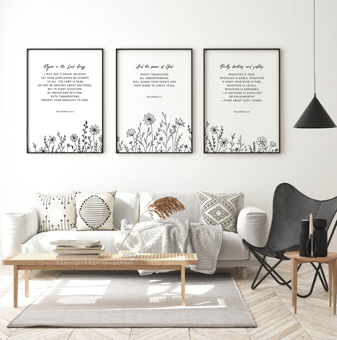 Philippians 4:4-8 Bible Verse Wall Art Set of 3 Printable - Etsy