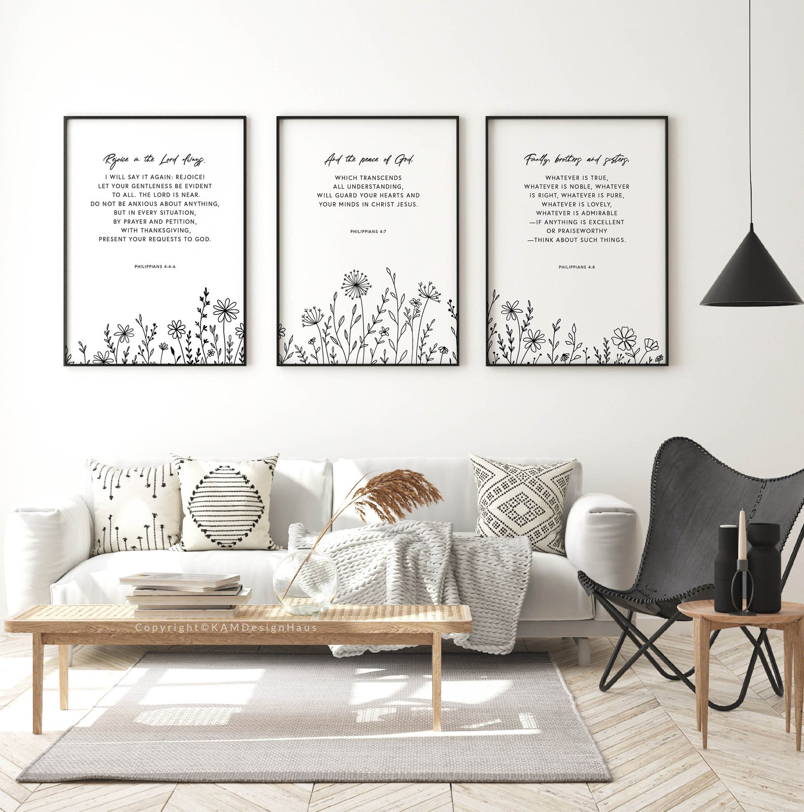 Philippians 4:4-8 Bible Verse Wall Art Set of 3 Printable - Etsy
