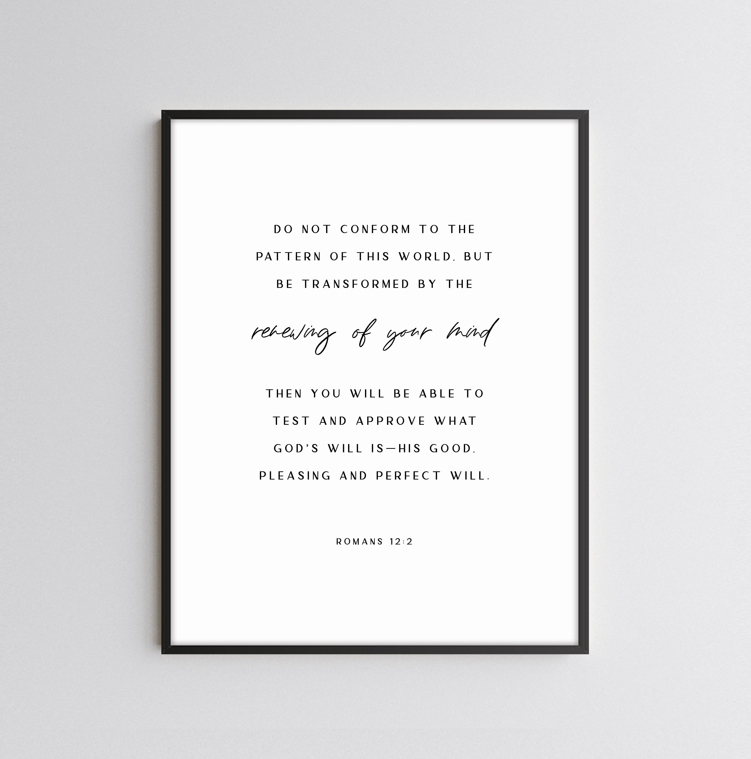 Romans 12:2 Do Not Conform Bible Verse Art Print Printable - Etsy