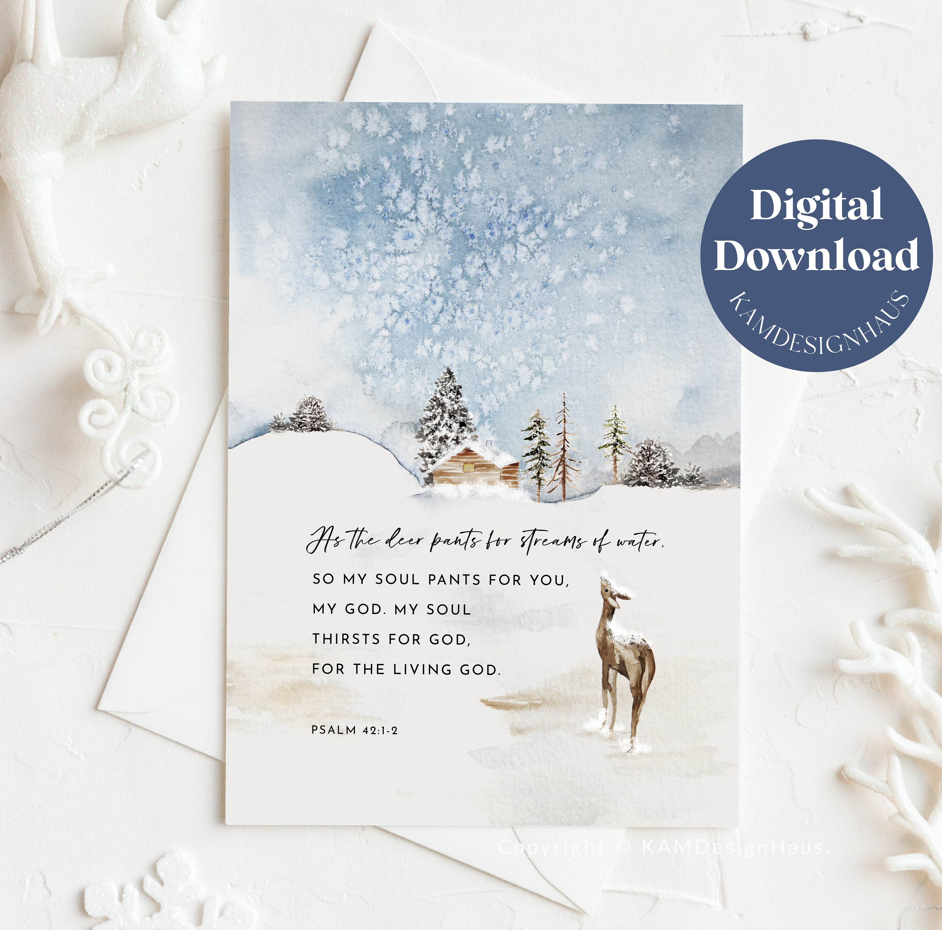 Psalm 42:1-2 Winter Bible Verse Printable Wall Art Winter - Etsy