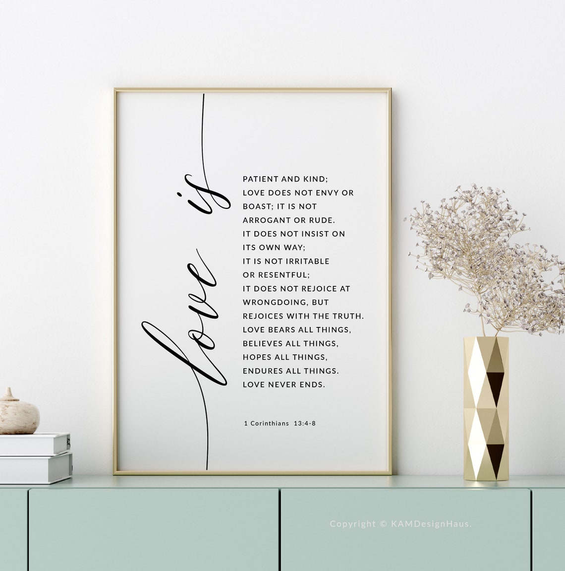 1 Corinthians 13:4-8 ESV Love Is Patient Bible Verse Printable | Etsy