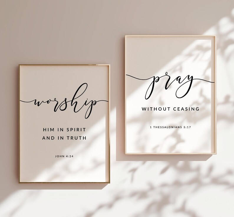 John 4:24 Worship Pray Bible Verse Wall Art, Printable Wall Art, Bible ...