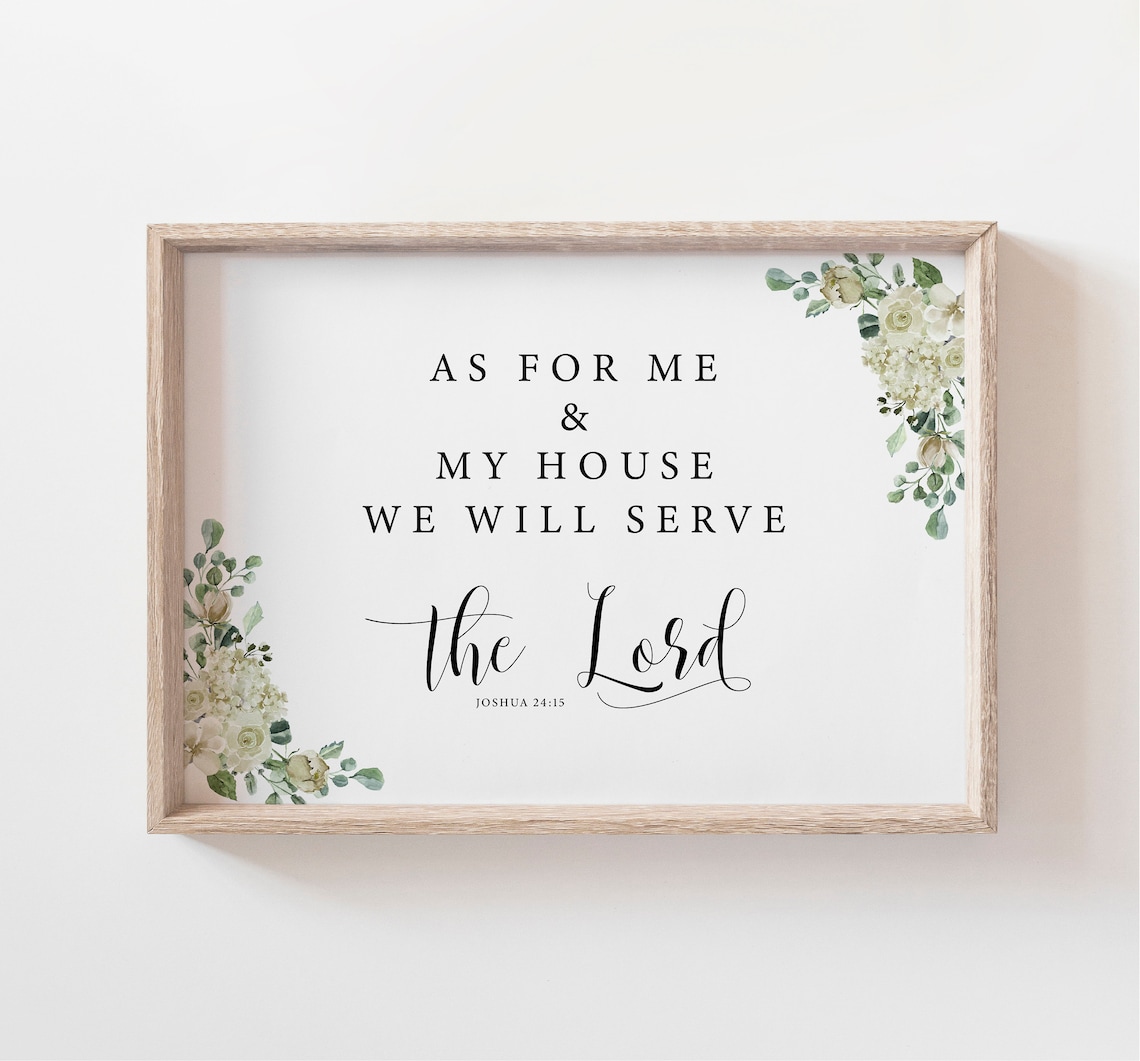 Joshua 24:15 Scripture Wall Art Printable Wall Art Christian - Etsy