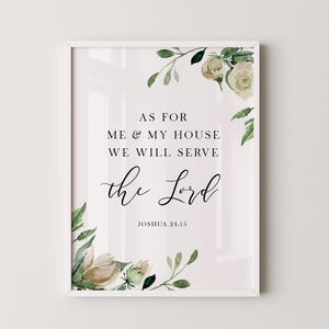 Joshua 24:15 We Willl Serve the Lord Bible Verse Wall Art, Printable ...