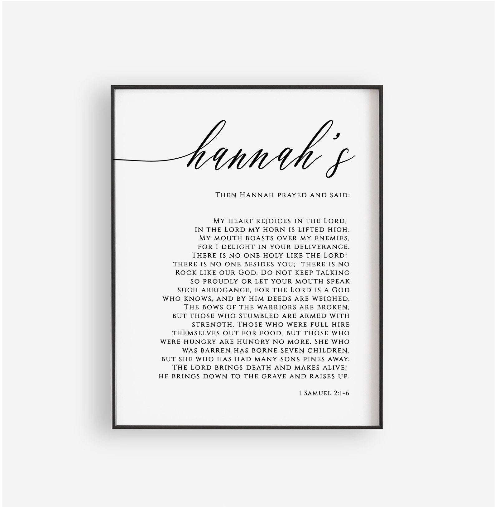 1 Samuel 2:1-10 Hannah's Prayer Bible Verse Wall Art, Printable Wall ...