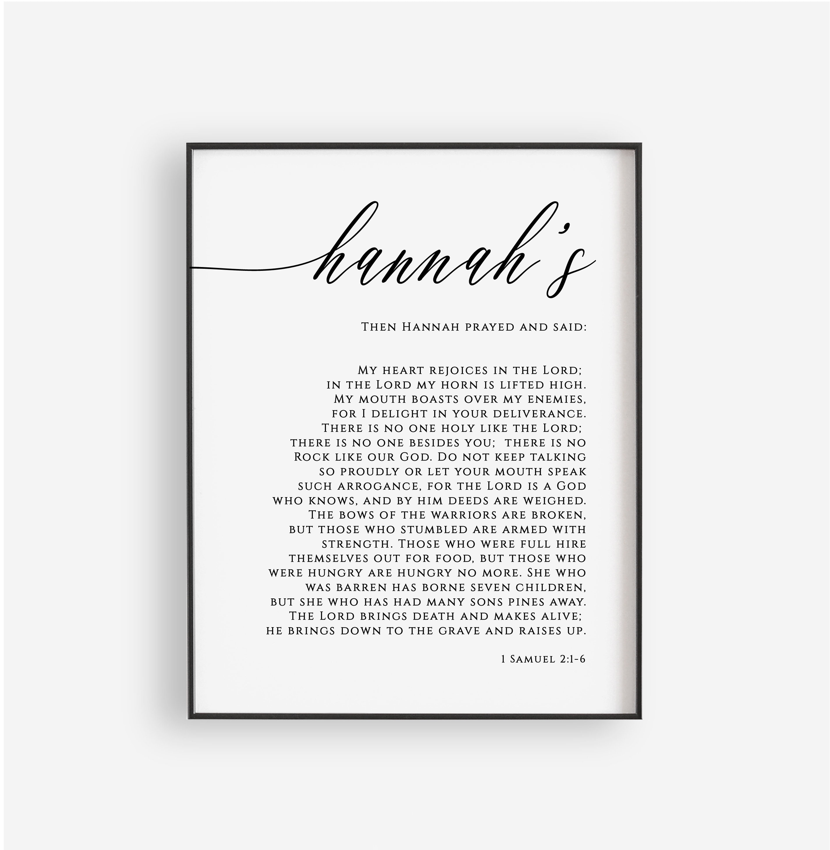 1 Samuel 2:1-10 Hannah's Prayer Bible Verse Wall Art | Etsy