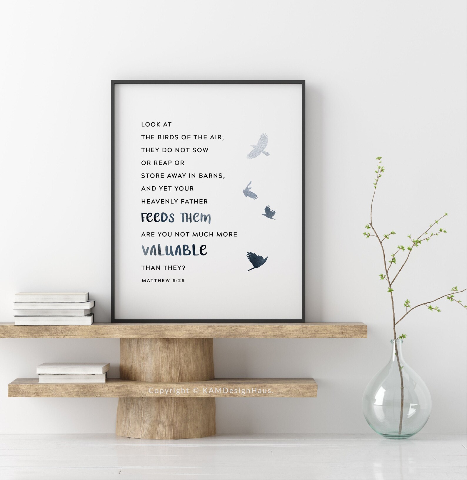 Matthew 6:26 Look at the Birds Bible Verse Wall Art Printable - Etsy