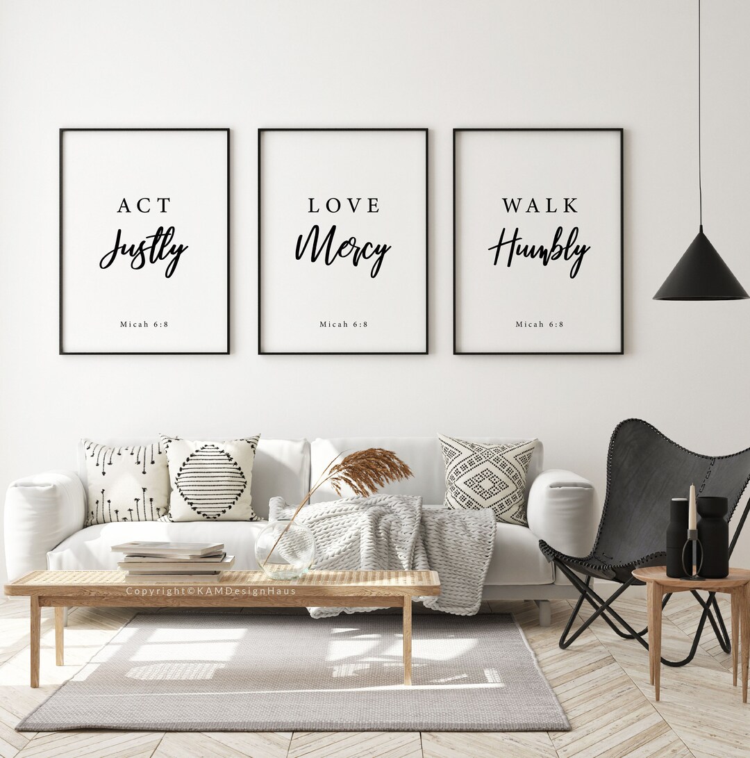 Micah 6:8 Act Justly Love Mercy Bible Verse Printable Wall - Etsy