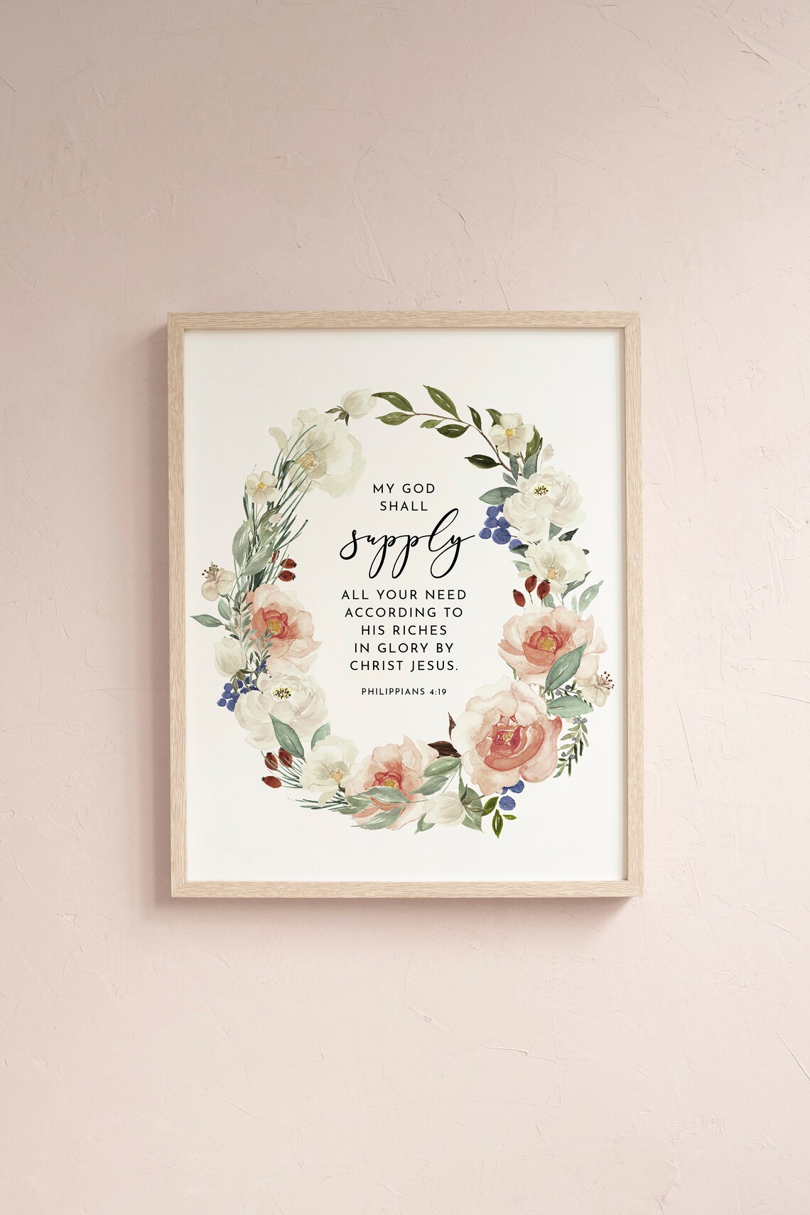 Philippians 4:19 Supply All Your Need Bible Verse Wall Art | Etsy