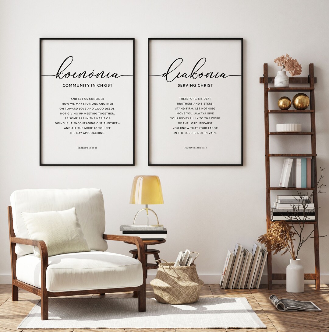 Hebrews 10:24-25 Koinonia Diakonia Bible Verse Printable Wall Art ...