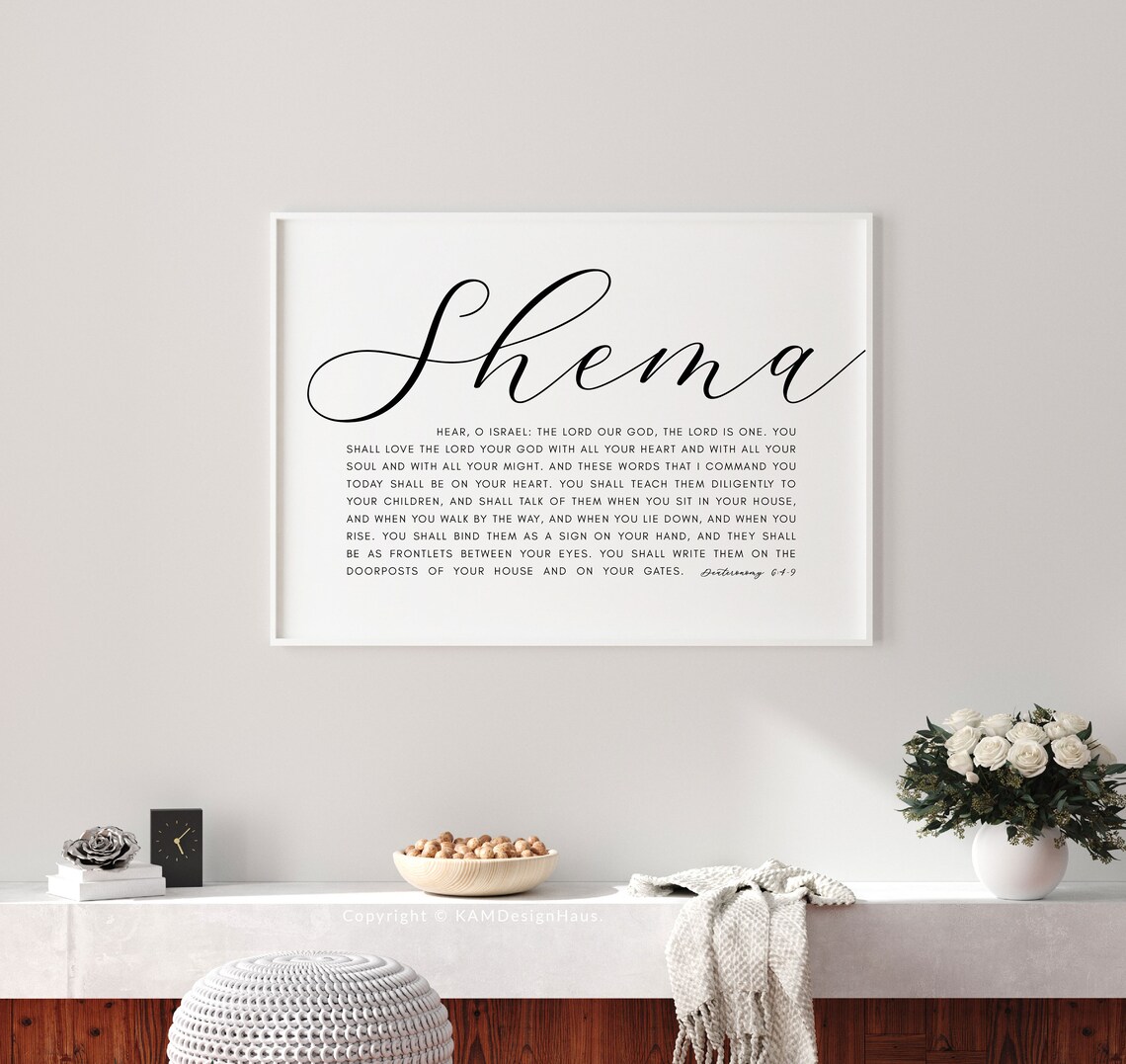 Deuteronomy 6:4-9 Shema Bible Verse Wall Art Scripture Print | Etsy