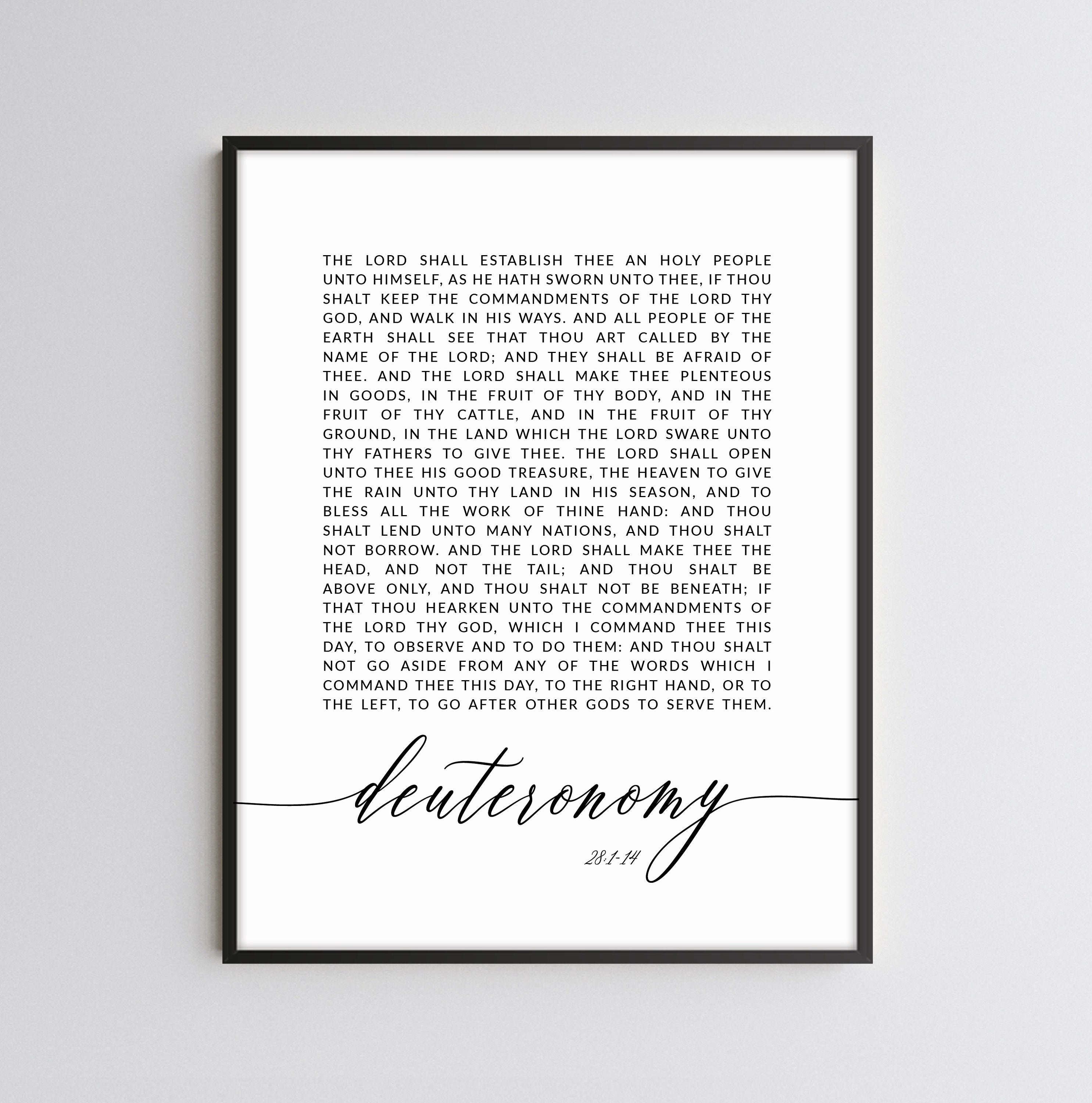 Deuteronomy 28:1-14 KJV Blessings Bible Verse Wall Art, Printable Wall ...