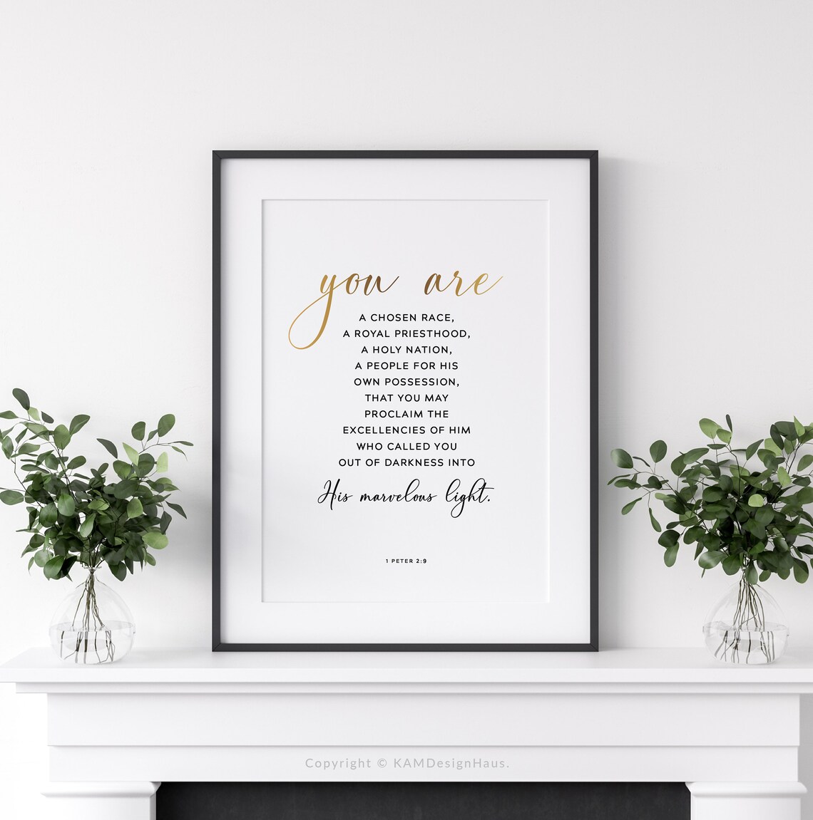 1 Peter 2:9 Bible Verse Printable Wall Art Bible Verse Poster | Etsy