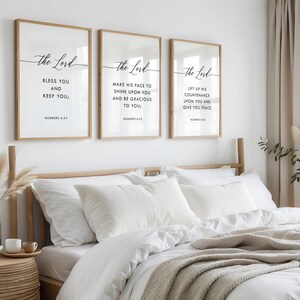 Set of 3 Bible Verse Wall Art, Printable Scripture, Numbers 6:24 Poster ...