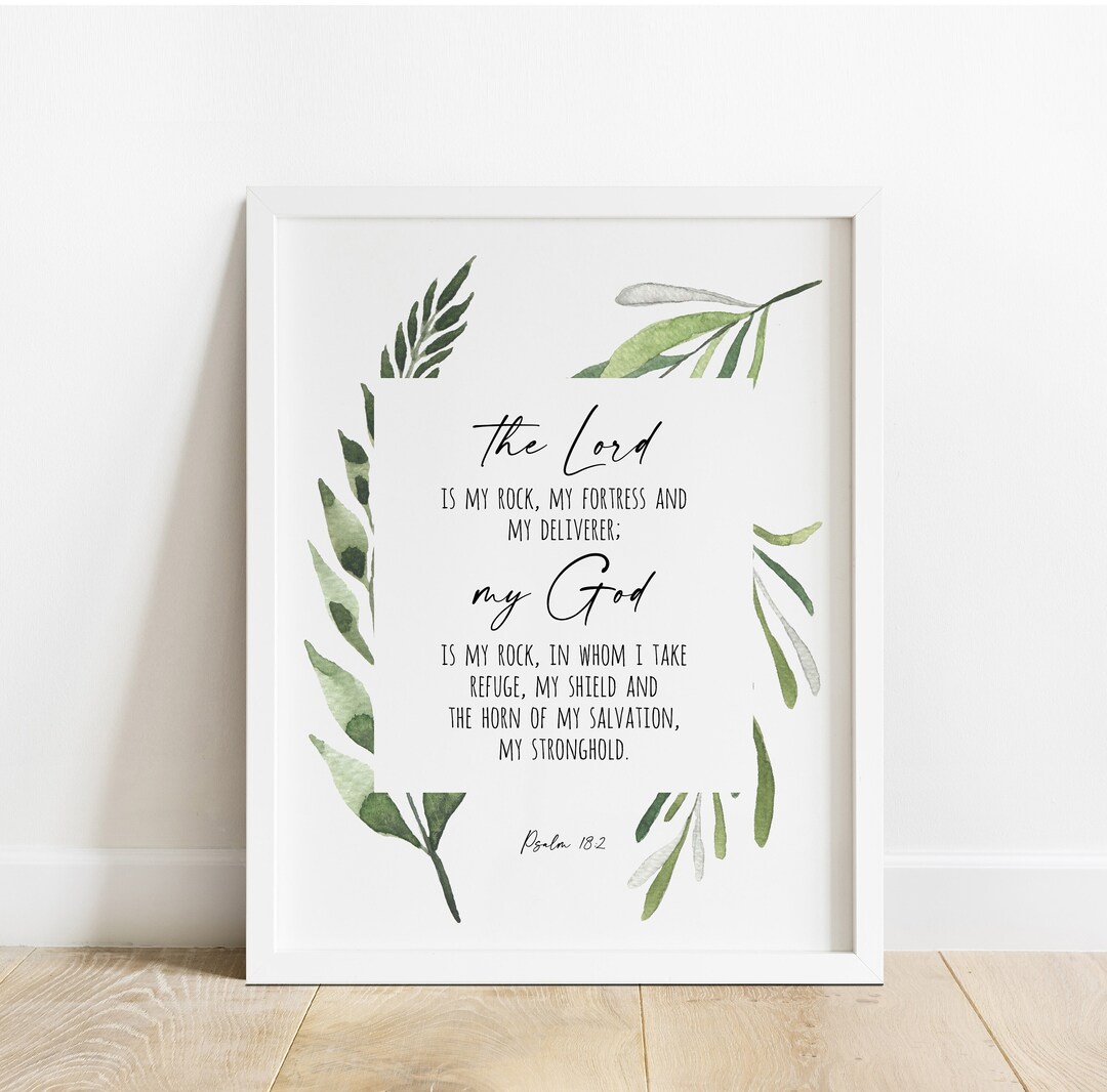 Psalm 18:2 the Lord is My Rock Bible Verse Wall Art Printable - Etsy