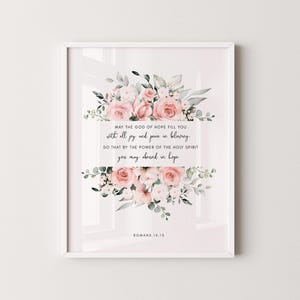 Romans 15:13 Abound in Hope Bible Verse Print, Printable Wall Art ...