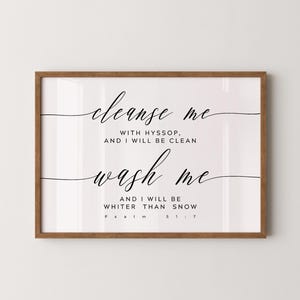 Psalm 51:7 Cleanse Me Wash Me Bible Verse Printable Wall Art, Bathroom ...