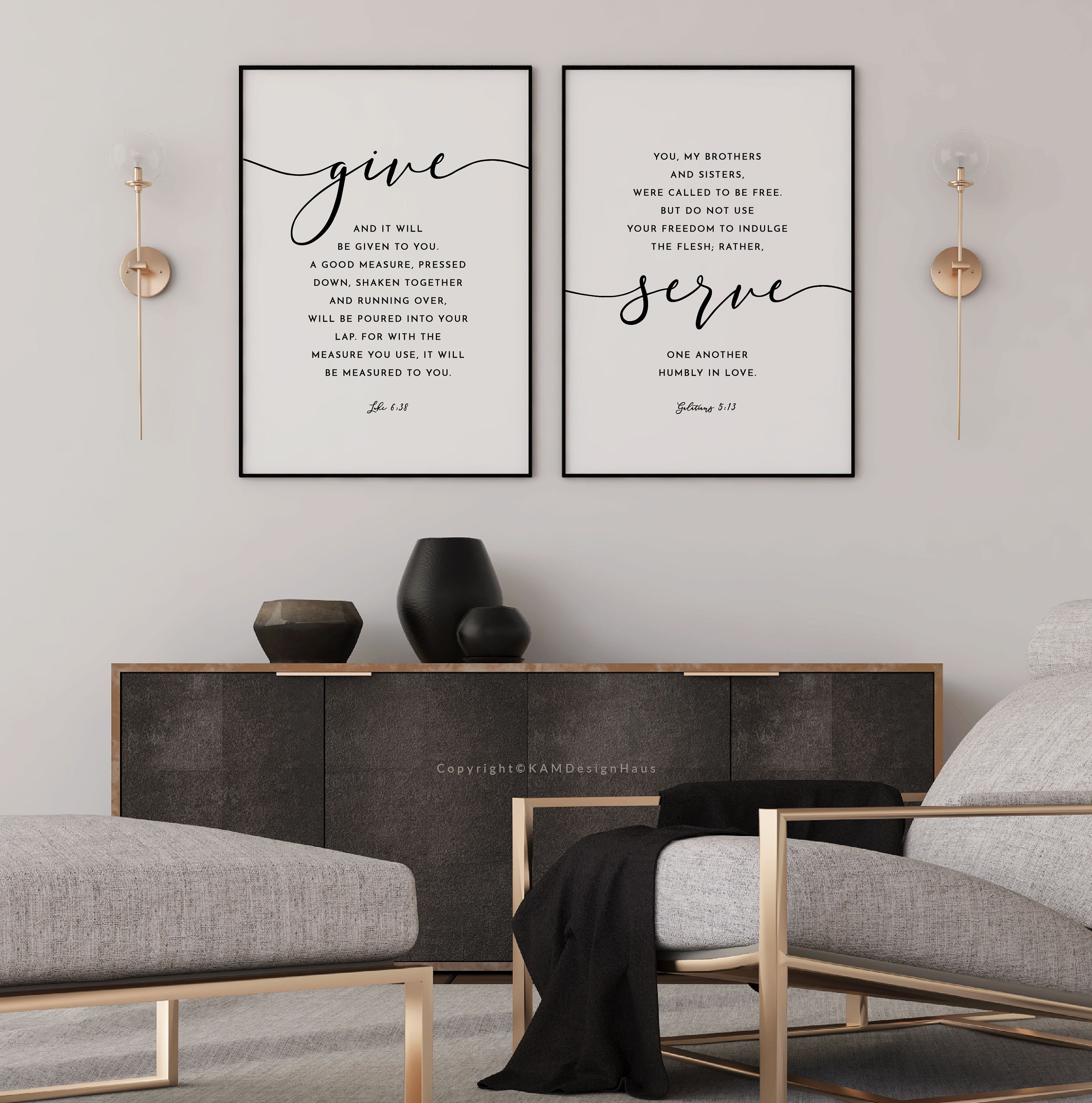 Luke 6:38 Give & Serve Bible Verse Print Set of 2 Scripture - Etsy