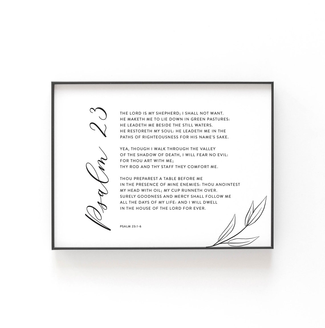 Psalm 23 KJV Bible Verse Printable Wall Art Scripture Print - Etsy