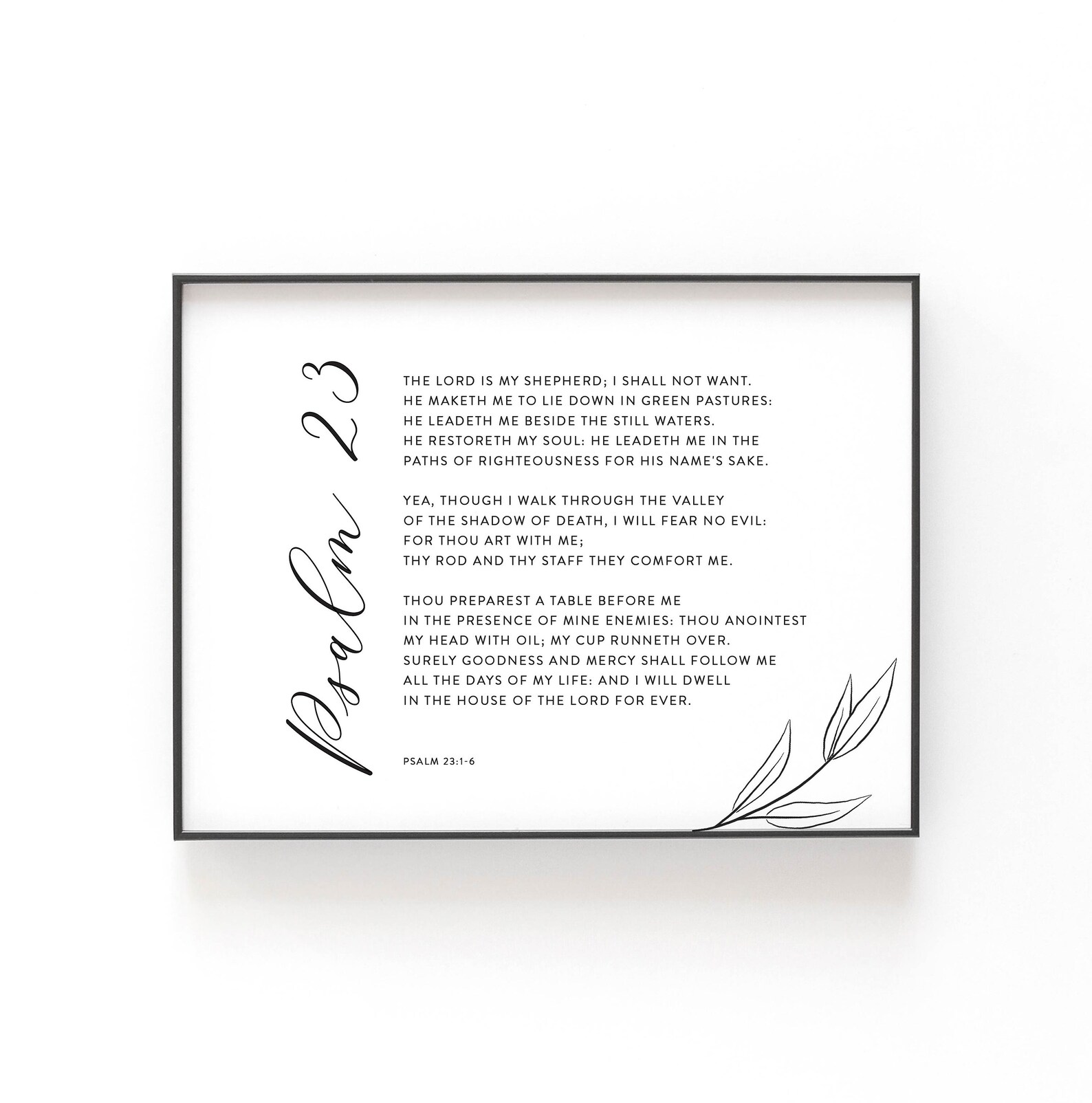 Psalm 23 KJV Bible Verse Printable Wall Art Scripture Print - Etsy