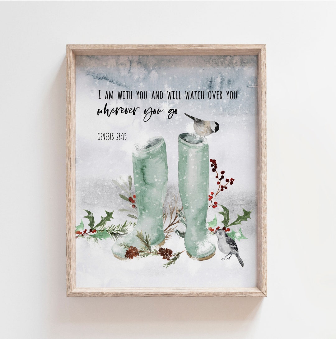 Genesis 28:15 Wherever You Go Bible Verse Printable Wall Art, Winter ...