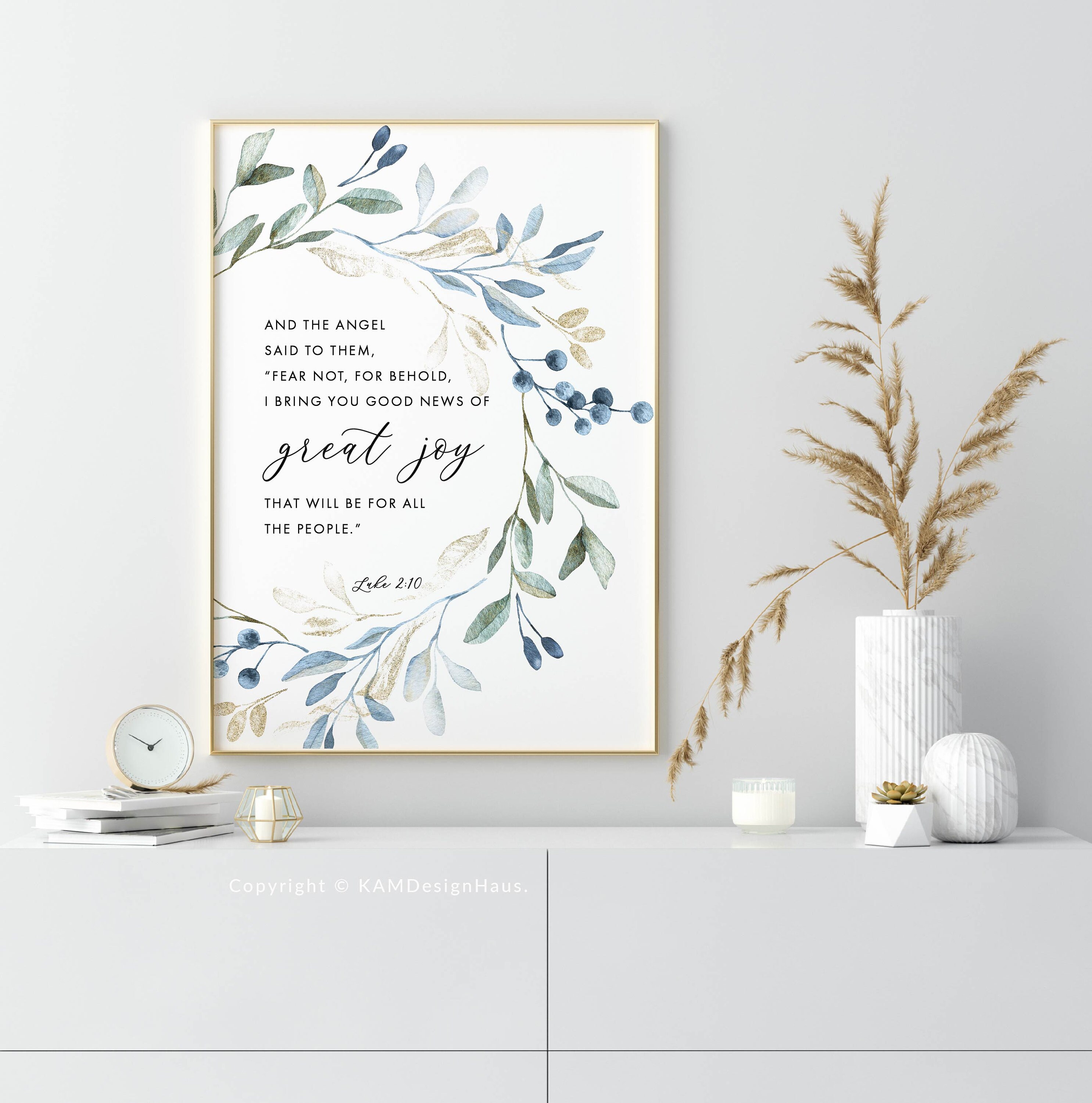 Luke 2:10 Christmas Bible Verse Wall Art Printable Wall Art - Etsy