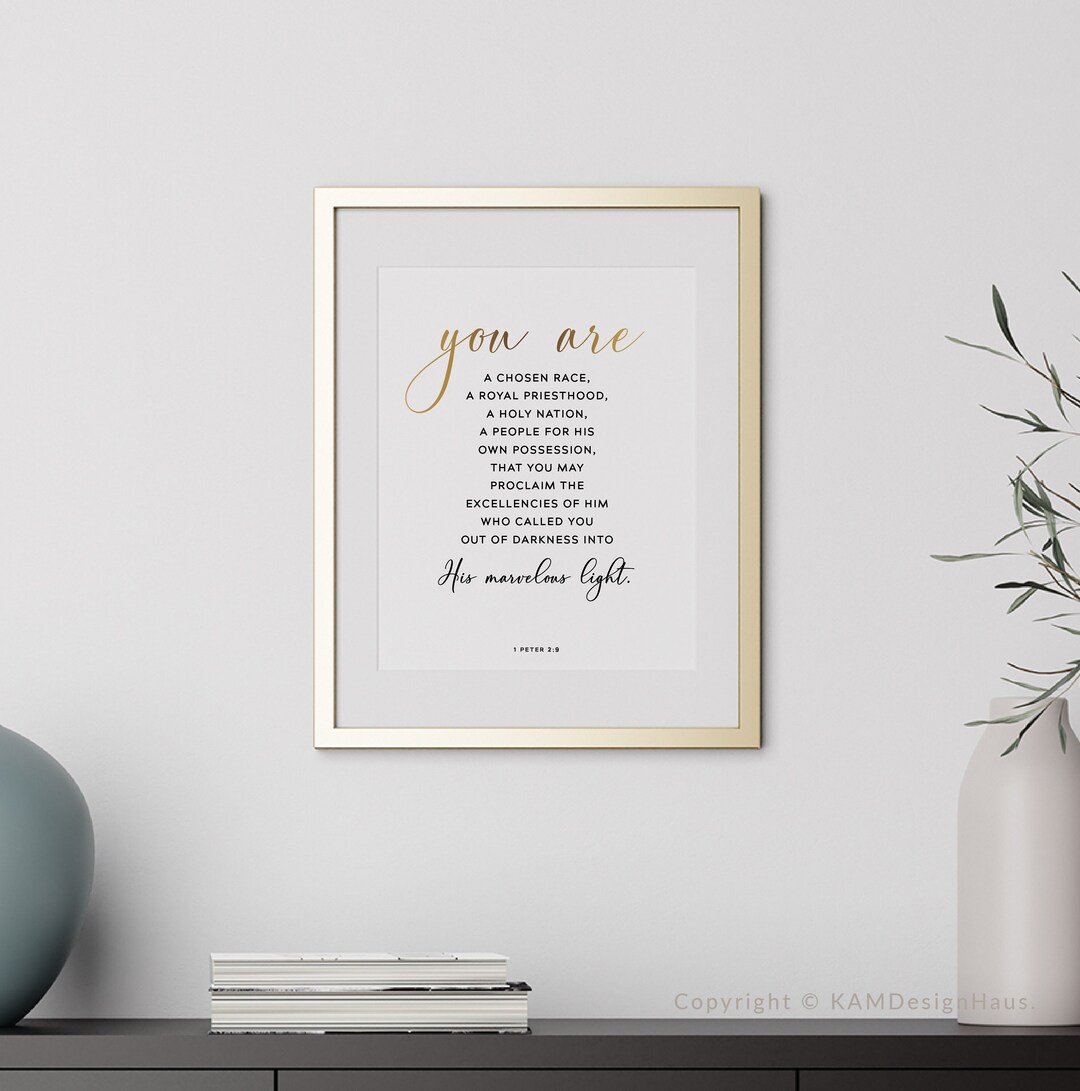 1 Peter 2:9 Bible Verse Printable Wall Art Bible Verse Poster - Etsy