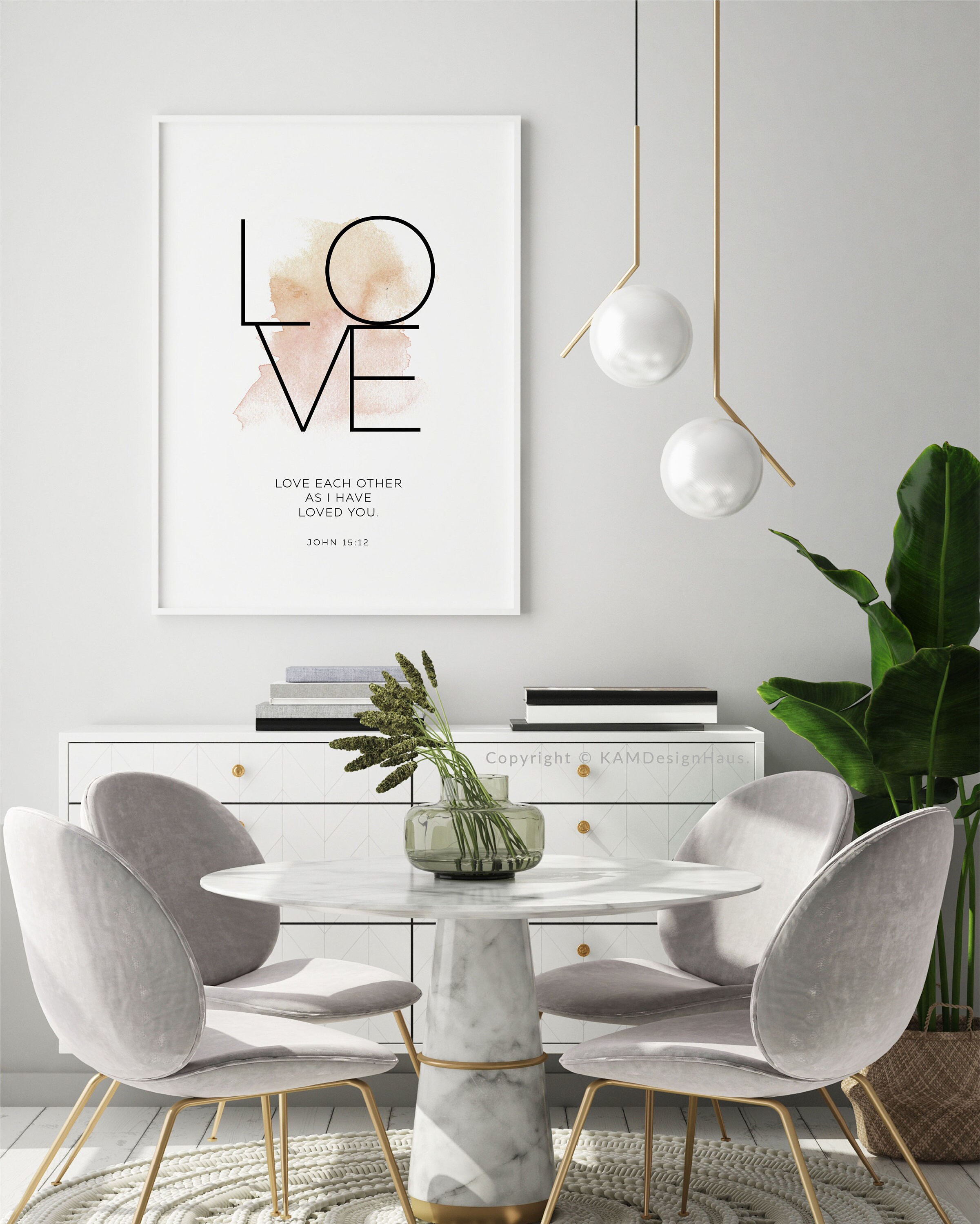 John 15:12 Love Each Other Bible Verse Wall Art Printable | Etsy