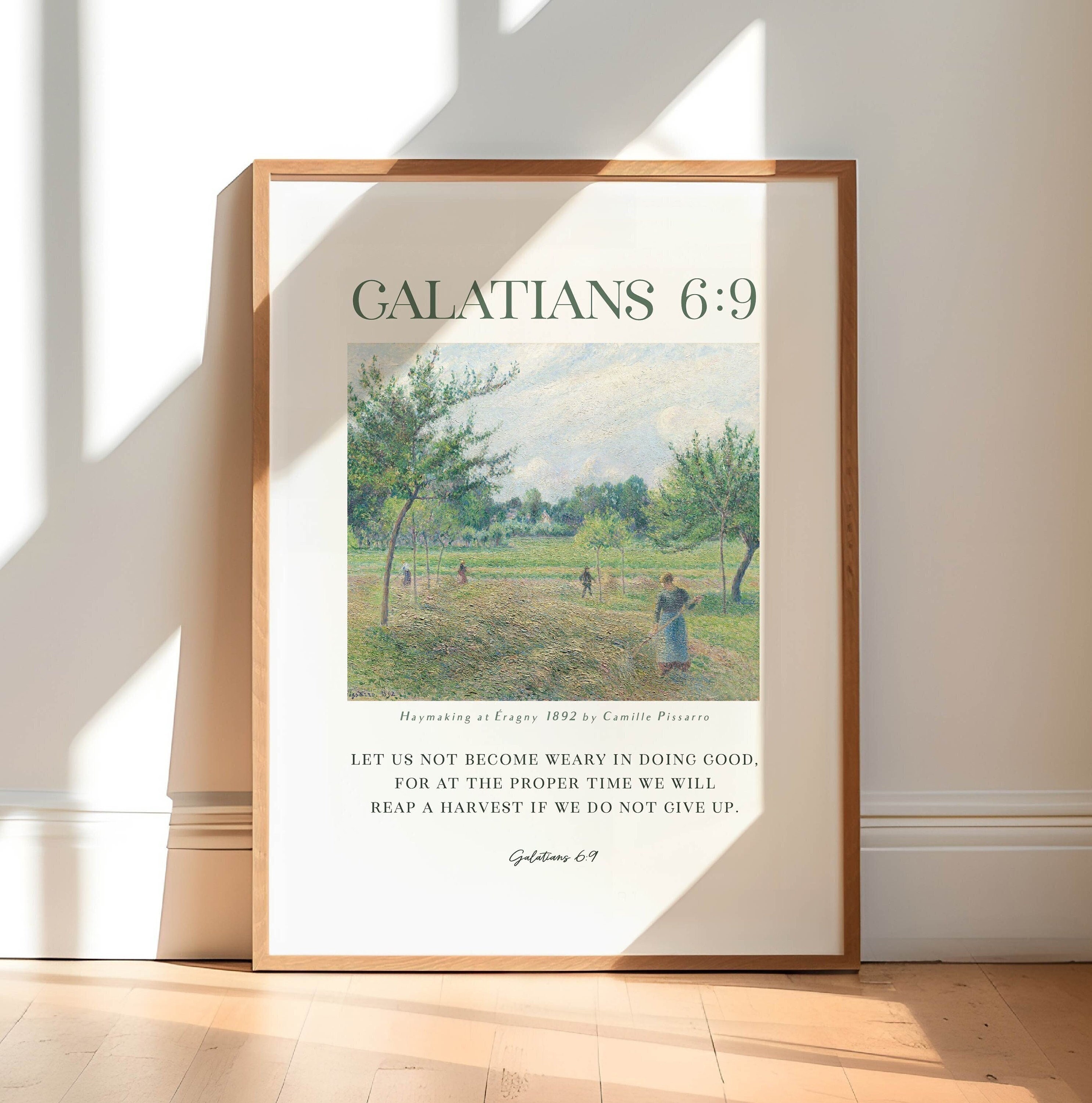 Galatians 6:9 Bible Verse Painting Art, Printable Wall Art, Classical ...