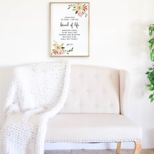 John 6:35 I Am the Bread of Life Bible Verse Wall Art, Printable Wall ...