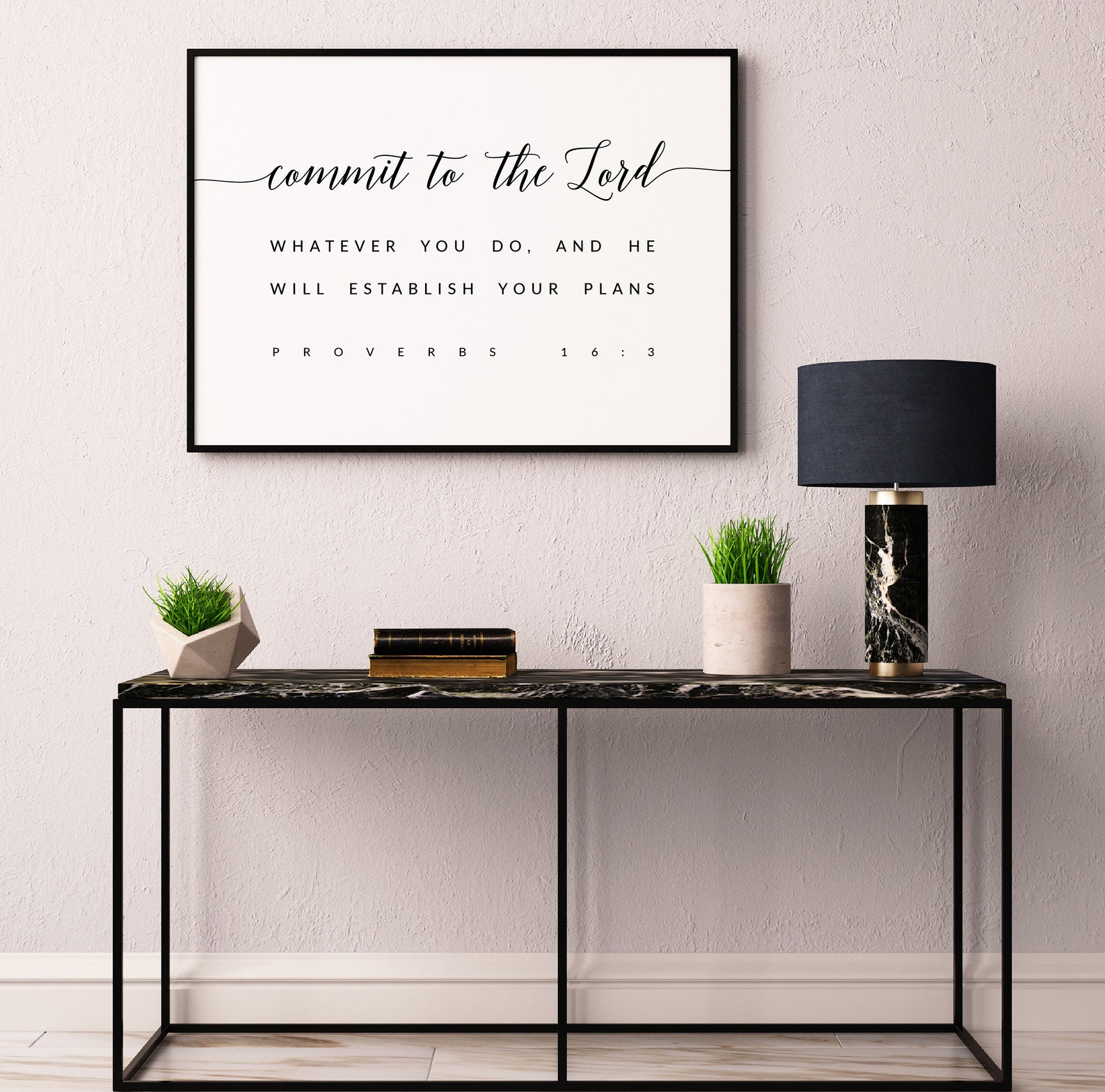 Proverbs 16:3 Commit to the Lord Bible Verse Wall Art | Etsy