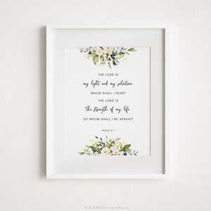 Psalm 27:1 the Lord Bible Verse Wall Art Printable Wall Art | Etsy