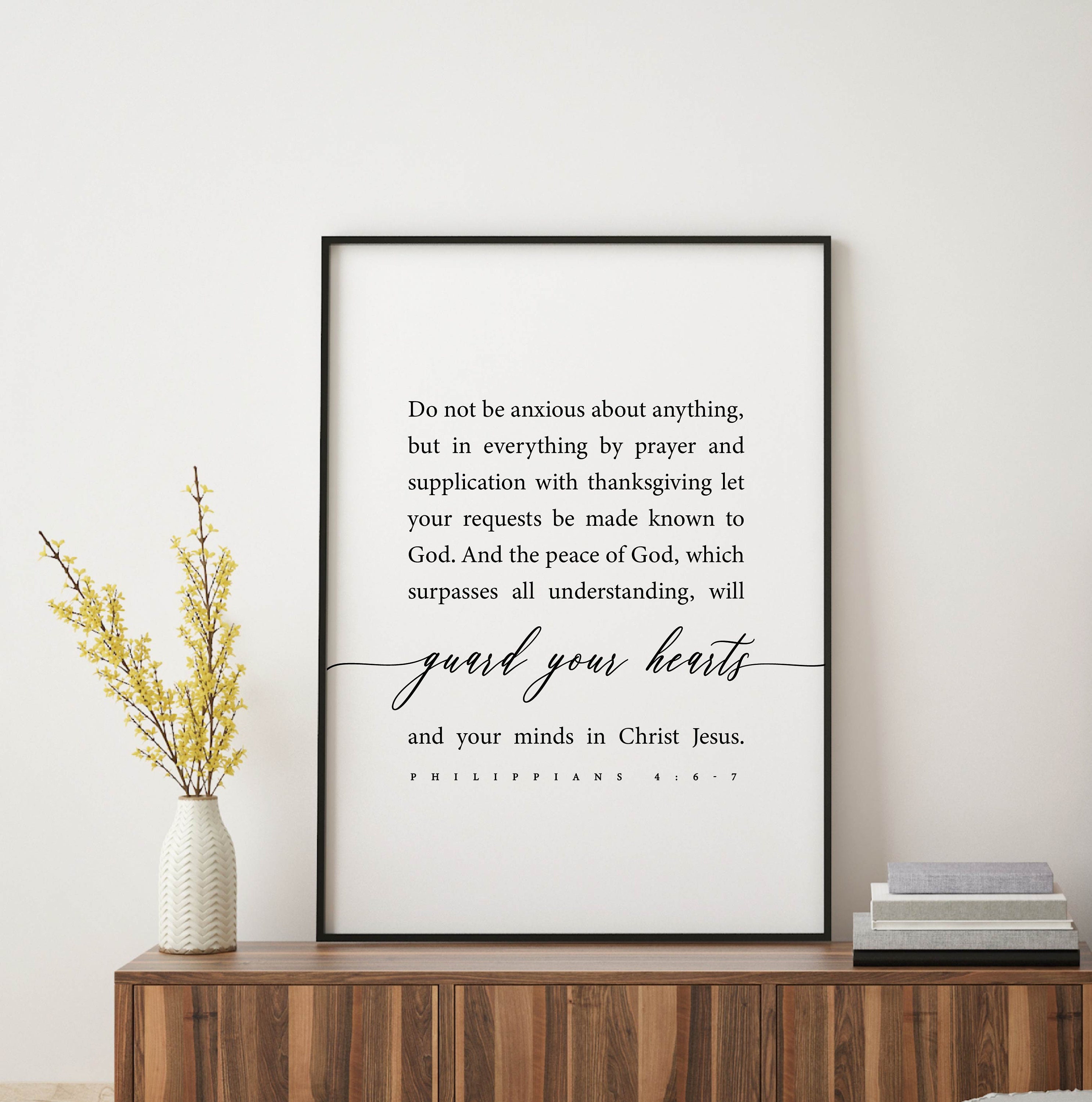Philippians 4:6-7 Do Not Be Anxious Bible Verse Print | Etsy