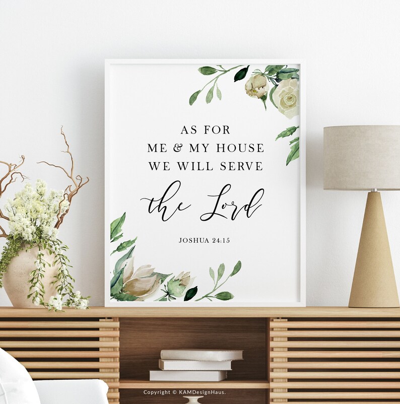 Joshua 24:15 We Willl Serve the Lord Bible Verse Wall Art - Etsy
