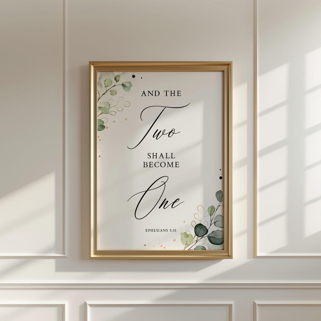 Ephesians 5:31 Two Shall Become One Bible Verse Printable Wall Art ...